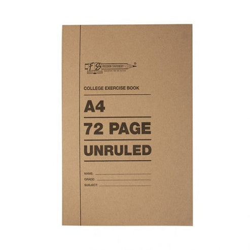 College Exercise Book 72/A4 Unruled – MoosasMegaStore